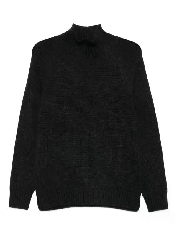 Eleventy High-neck Wool Sweater - Grey
