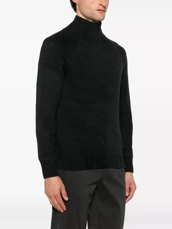 Eleventy High-neck Wool Sweater - Grey