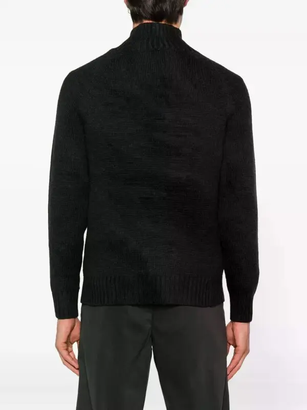 Eleventy High-neck Wool Sweater - Grey