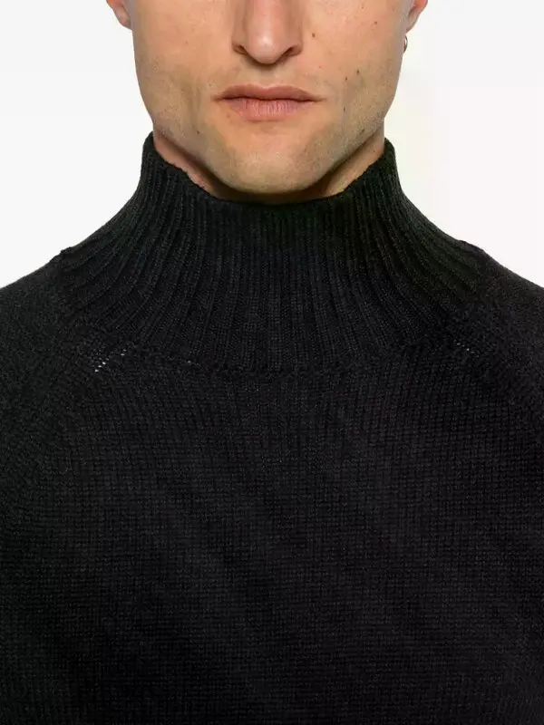 Eleventy High-neck Wool Sweater - Grey