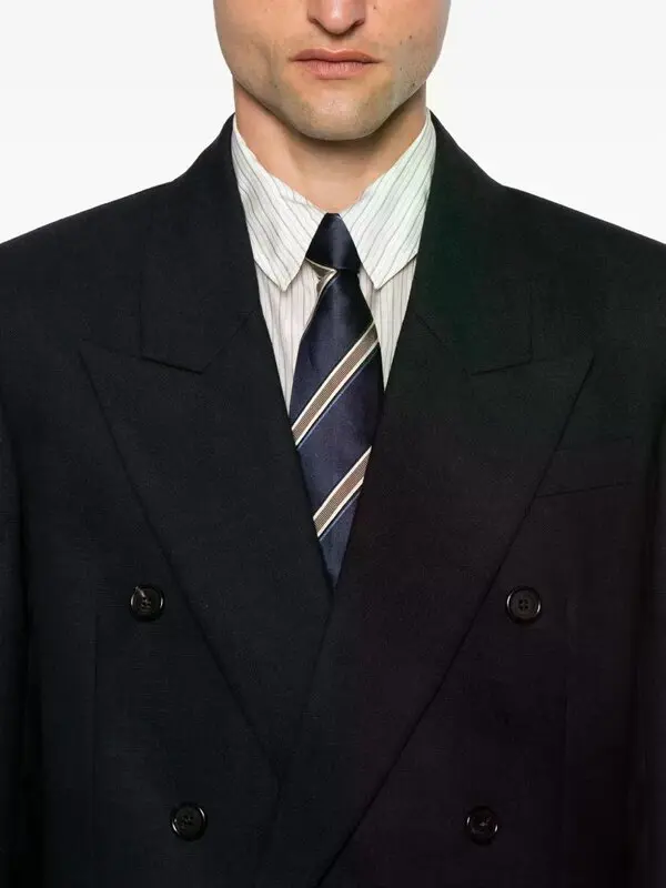 Saint Laurent Double-breasted Wool Blazer - Blue