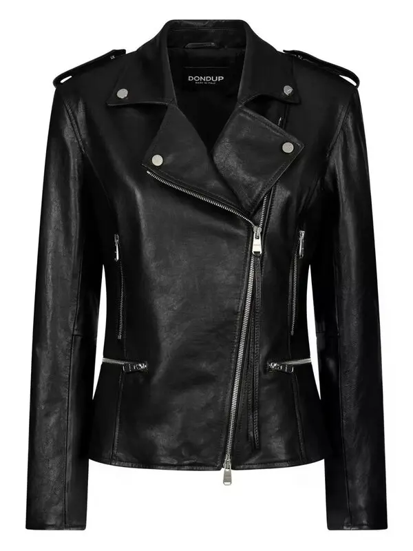 DONDUP Asymmetric Zip Leather Jacket