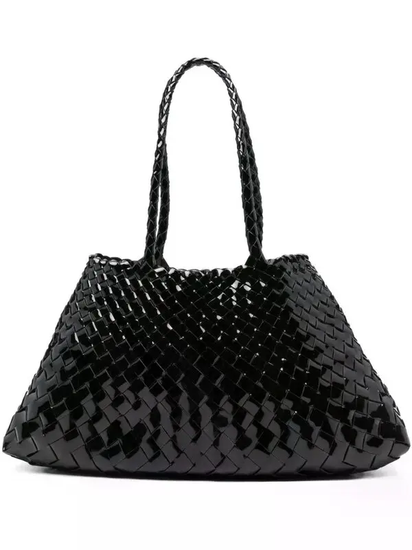 Dragon Diffusion Patent-leather Woven Tote Bag