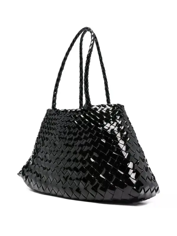 Dragon Diffusion Patent-leather Woven Tote Bag