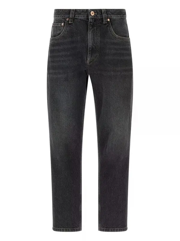Brunello Cucinelli Monile Detail Stonewashed Jeans - Black