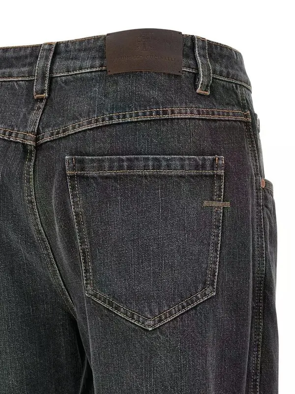 Brunello Cucinelli Monile Detail Stonewashed Jeans - Black
