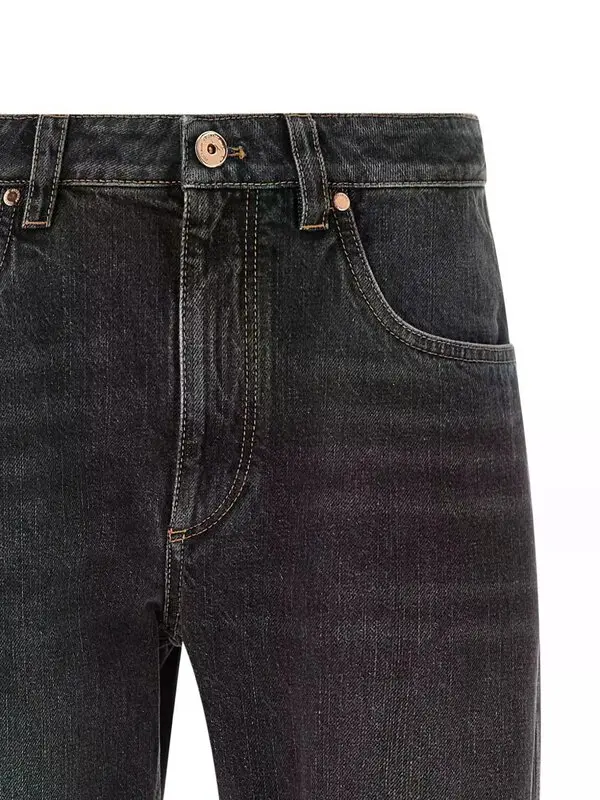 Brunello Cucinelli Monile Detail Stonewashed Jeans - Black