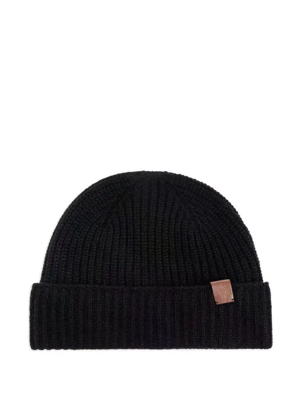 Eleventy Ribbed Cashmere Beanie - Black