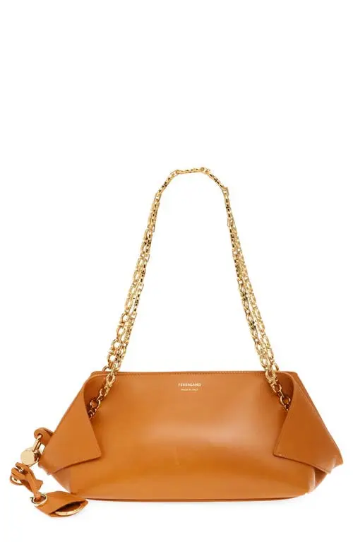 FERRAGAMO Folded Leather Shoulder Bag