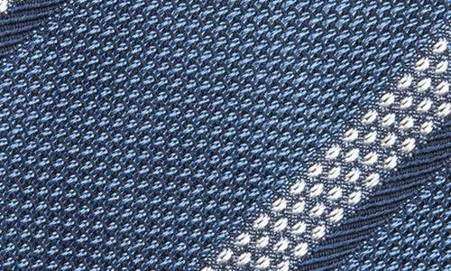 Zegna Stripe Silk Jacquard Neck Tie - Blue