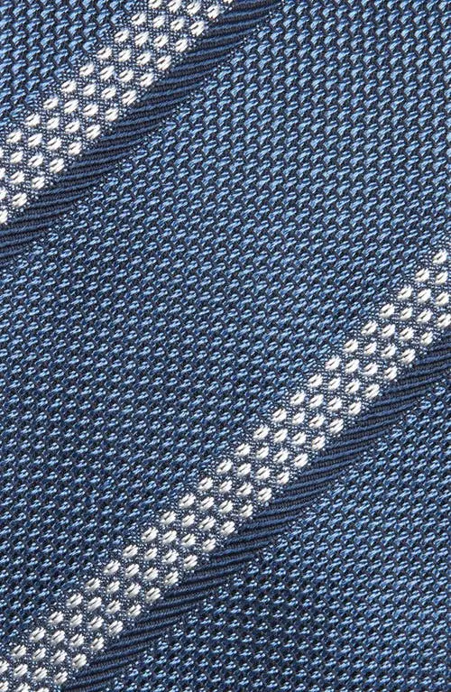 Zegna Stripe Silk Jacquard Neck Tie - Blue