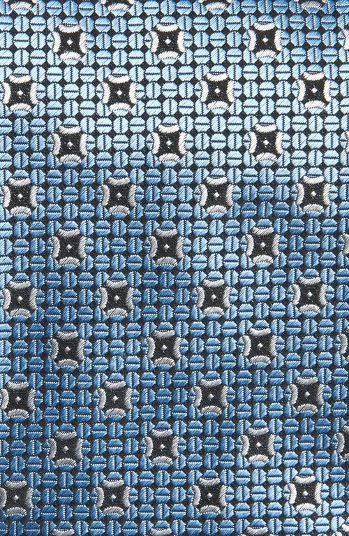 Zegna Medallion Mulberry Silk Necktie - Light Blue