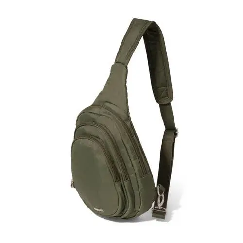 BAGGALLINI Securtex Anti-theft Multi Zip Sling - Thyme