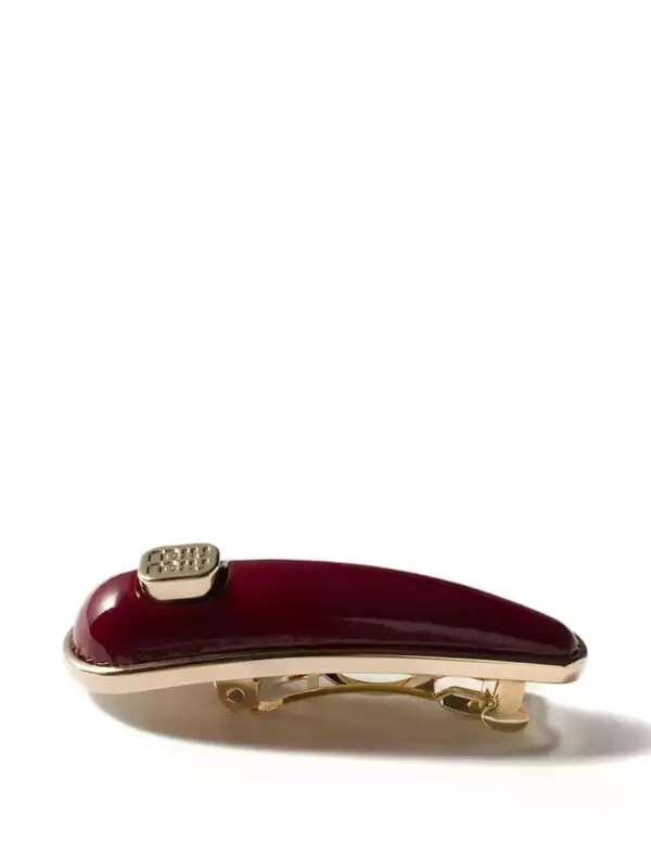 Miu Miu Logo-detail Hair Clip - Red