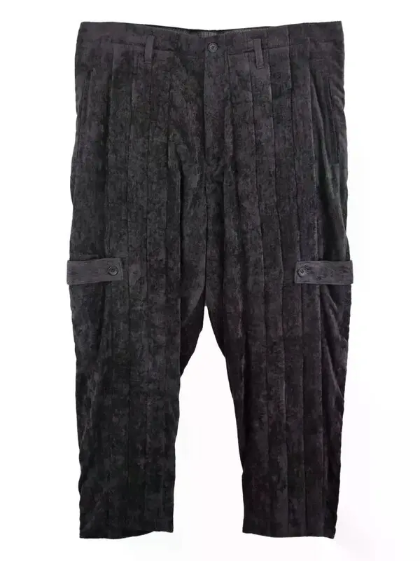 Yohji Yamamoto Pleated Drop-crotch Trousers With Cargo Pockets