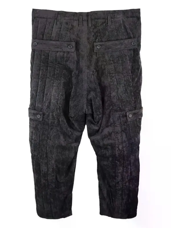 Yohji Yamamoto Pleated Drop-crotch Trousers With Cargo Pockets