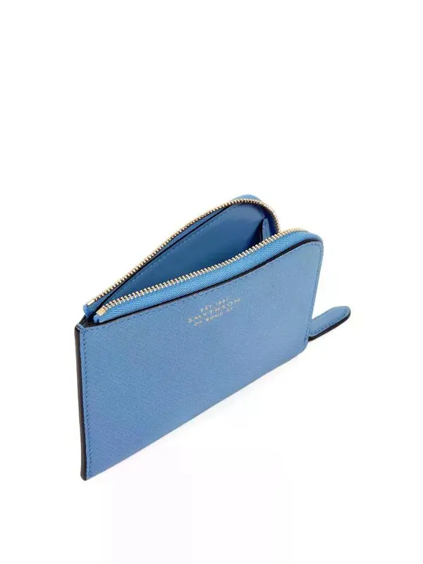 Smythson Small Panama Zip-around Pouch - Blue