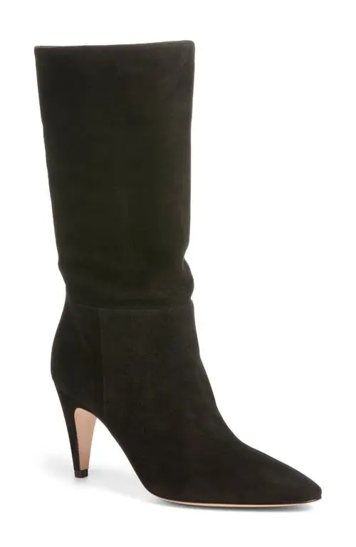 GIANVITO ROSSI Pointed Toe Suede Boots - Black