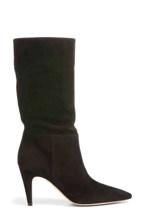 GIANVITO ROSSI Pointed Toe Suede Boots - Black