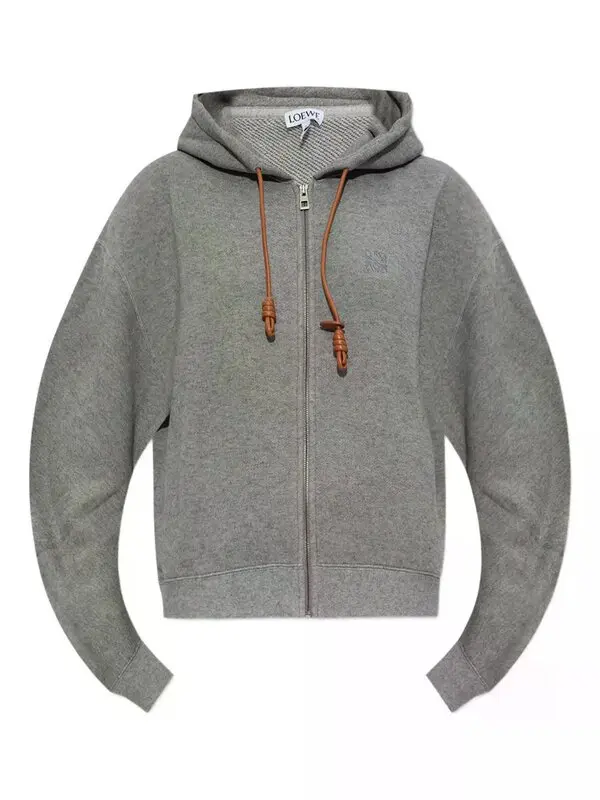 Loewe Hooded Zip-up Sweatshirt - Grey