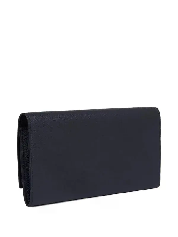 Smythson Embossed Leather Travel Wallet - Blue