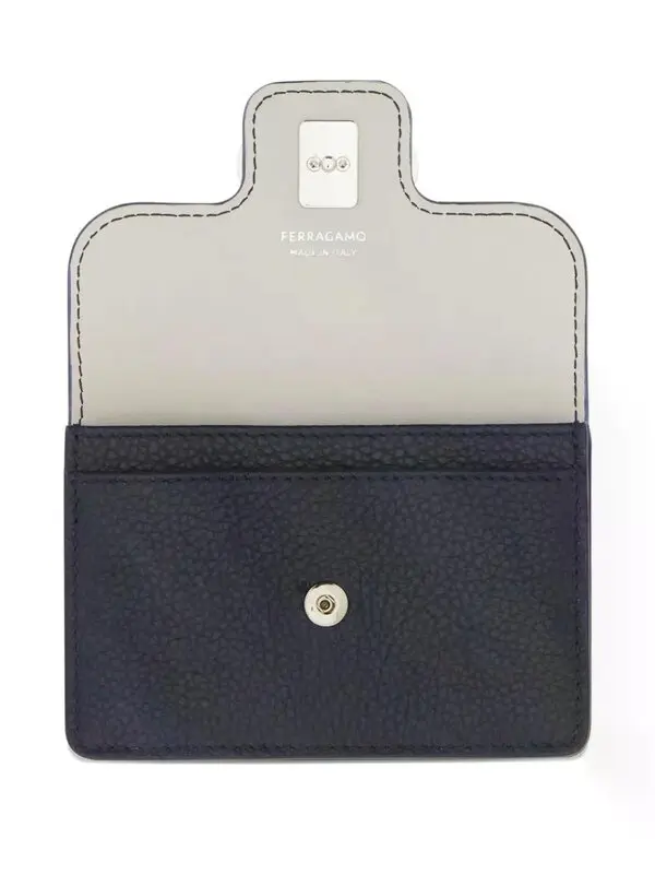FERRAGAMO Gancini Calfskin Compact Wallet - Blue
