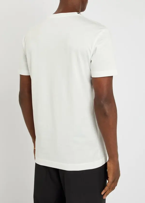 Dolce & Gabbana Embroidered Logo-appliqué Cotton T-shirt - White