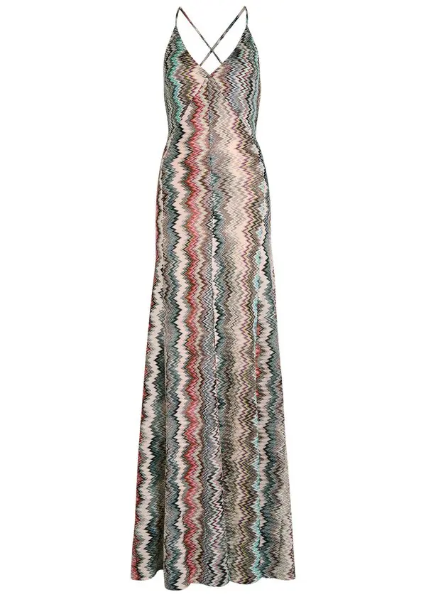 knee length dresses for ladies Missoni Metallic Knit Maxi Dress – Recess
