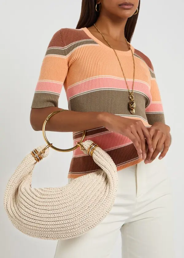 Chloé Bracelet Crochet Top Handle Bag - Ivory