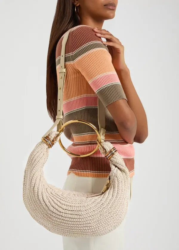 Chloé Bracelet Crochet Top Handle Bag - Ivory