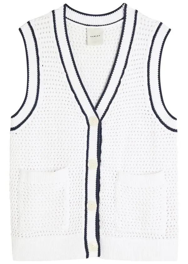Varley Leilani Open-knit Vest - White