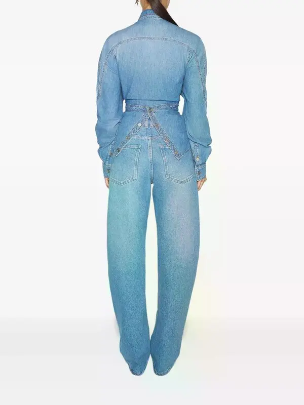 MUGLER Wrap-effect Denim Shirt