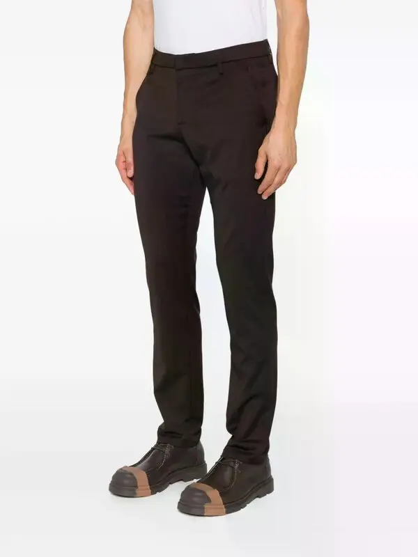 DONDUP Cuffed Wool Trousers - Brown