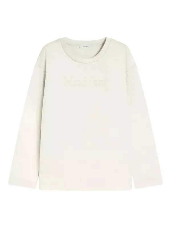 Max Mara Embossed-logo Sweatshirt - Neutrals