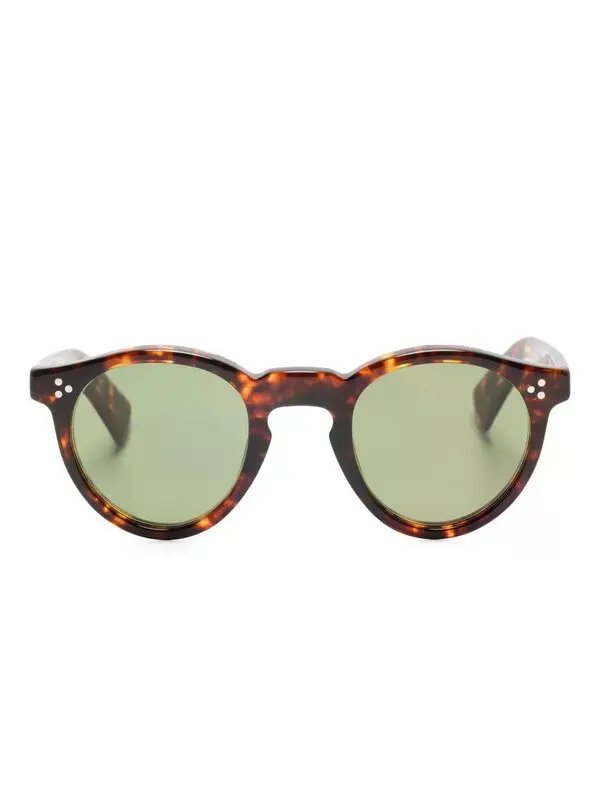 LESCA Urbi Round-frame Sunglasses - Brown