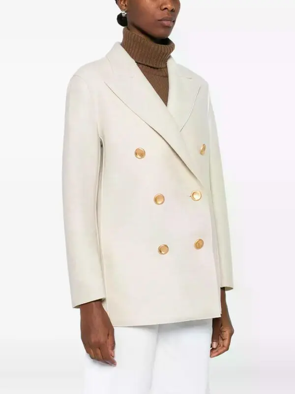 Harris Wharf London Double-breasted Coat With Gold Buttons