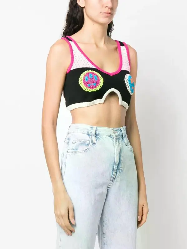 BARROW Crochet-panel Crop Top
