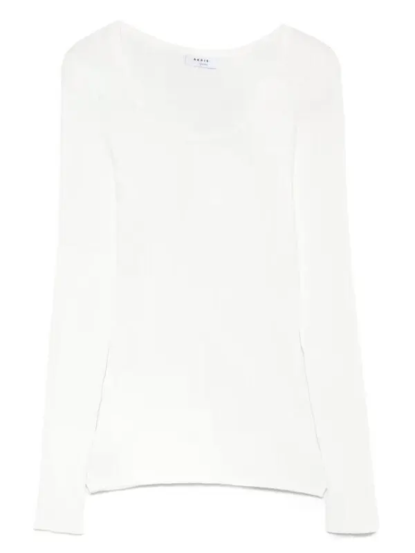 Akris Ribbed V-neck Top