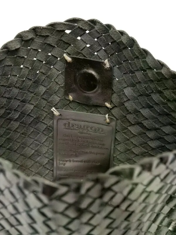 Dragon Diffusion Woven Leather Shoulder Bag