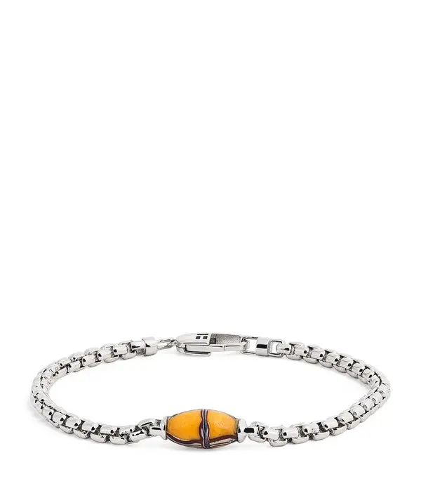 Tateossian Sterling Silver French Cross Chain Bracelet - Yellow