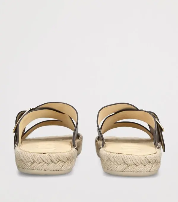 Loewe Petal Espadrille Slides - Brown