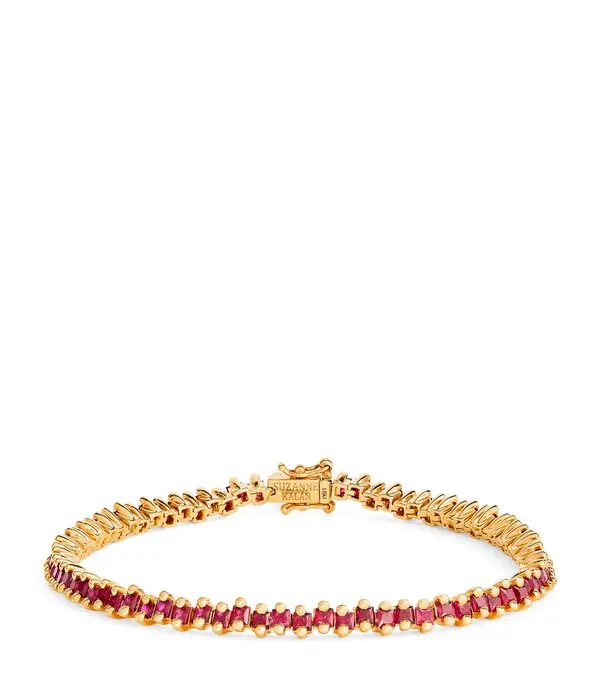 SUZANNE KALAN Yellow Gold And Ruby Princess Tennis Bracelet - Rose Gold