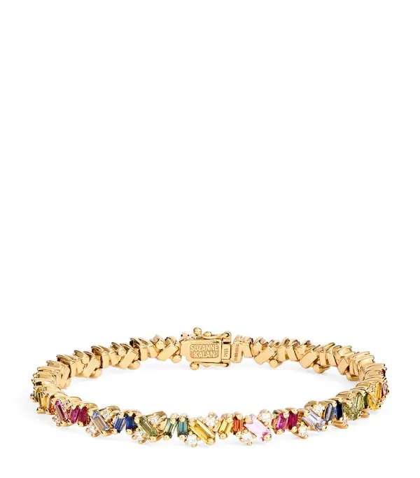 SUZANNE KALAN Yellow Frenzy Rainbow Sapphire Tennis Bracelet - Gold