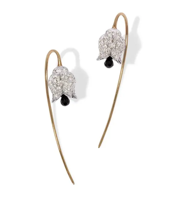 Annoushka Yellow Diamond, And Spinel French Hook Earrings - Gold