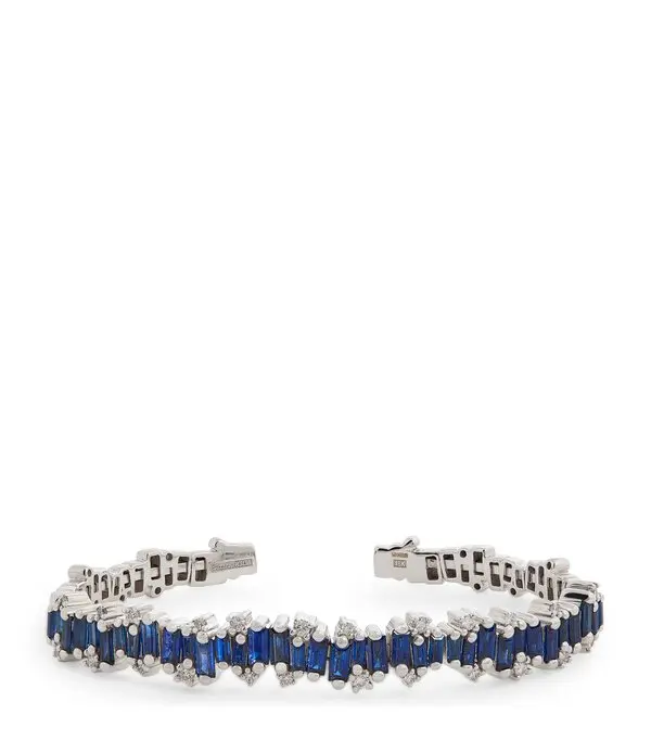 SUZANNE KALAN Sapphire And Diamond Audrey Bangle - White