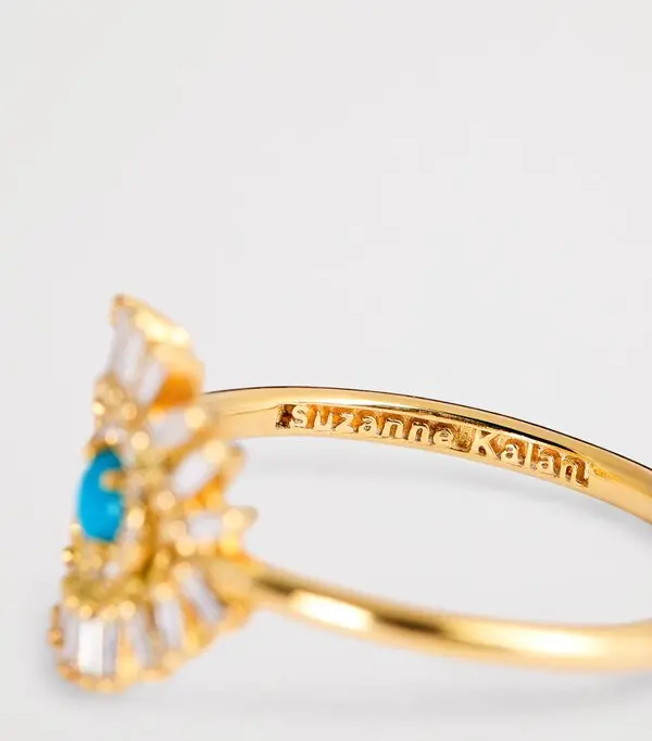 SUZANNE KALAN Yellow Diamond And Turquoise Evil Eye Ring