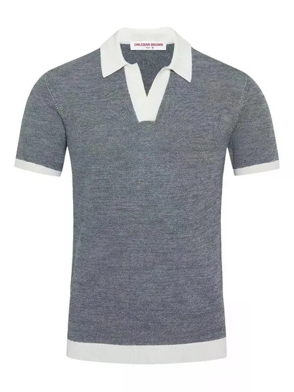 Orlebar Brown Contrast-band Short-sleeve Polo Shirt - Grey