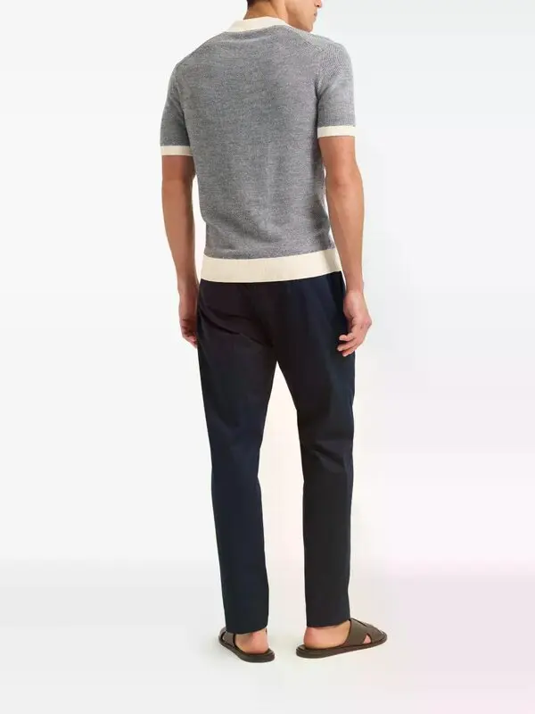 Orlebar Brown Contrast-band Short-sleeve Polo Shirt - Grey