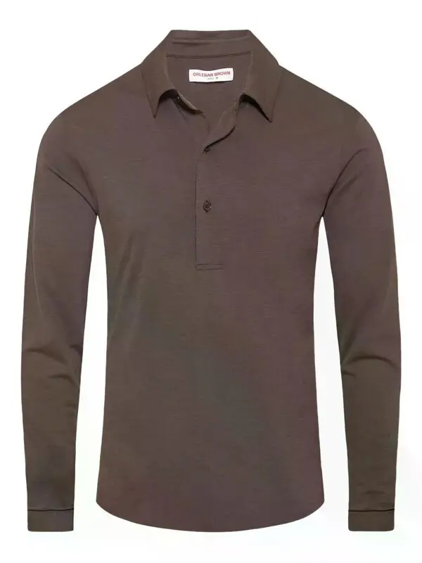 Orlebar Brown Sebastian Long-sleeve Merino-wool Polo Shirt - Brown