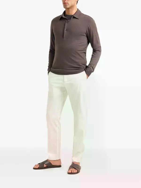 Orlebar Brown Sebastian Long-sleeve Merino-wool Polo Shirt - Brown